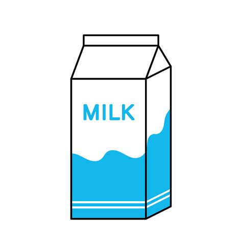 Milk Icon Clipart Vector With Black Line Isolated On White Background