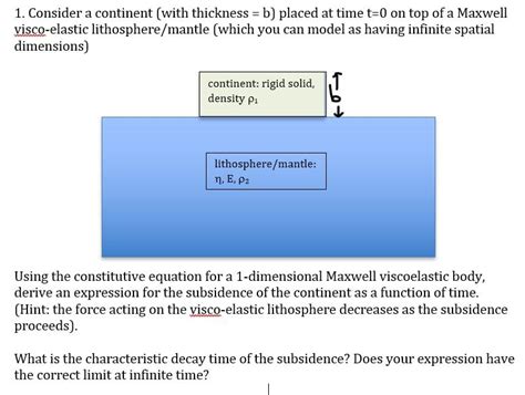 1 Consider A Continent With Thickness B Placed