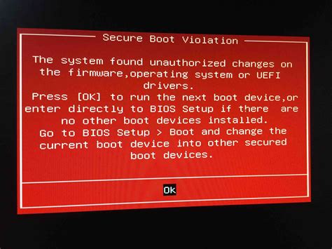 「secure Boot Violation」セキュアブートの問題。mojaasia