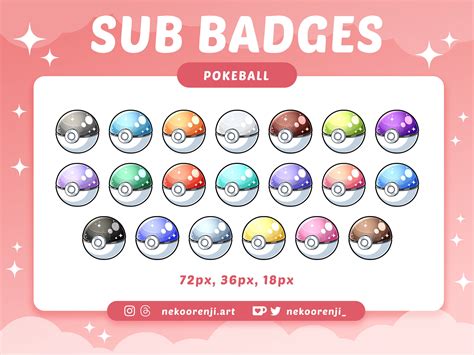 Pokeball Sub And Bit Badges Twitch Discord Youtube Stream Assets Cute