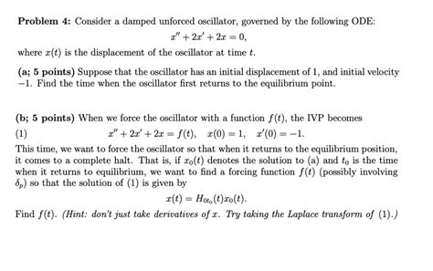 solved problem 4 consider a damped unforced oscillator governed by