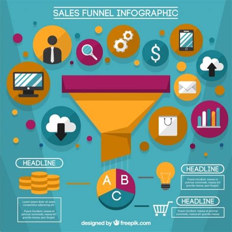 Premium Vector Sales Infographic Template With Colorful Icons