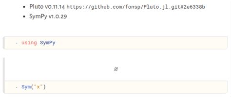 sympy formulas are not rendered correctly · issue 488 · fonsp pluto jl