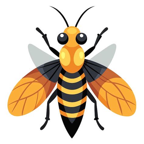 Premium Vector Cicada Killer Wasp Bug Looks Kawaii
