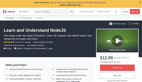 9 best nodejs courses classes and tutorials online