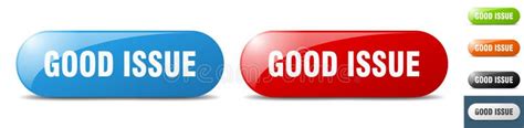 Good Issue Button Key Sign Push Button Set Stock Vector