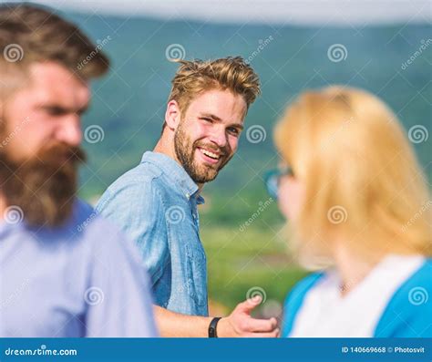 Husband Strictly Watching His Wife Looking At Another Guy While Walk