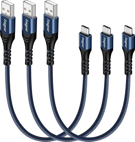 Fasgear Usb C Short Cables 30cm3 Pack Fast Charging Usb A To Type C 2