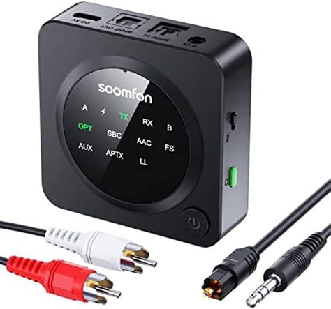 Soomfon 2 In 1 Bluetooth 5 0 Audio Adapter Aptx And Aptx Ll Empfänger Transmitter Für Tv