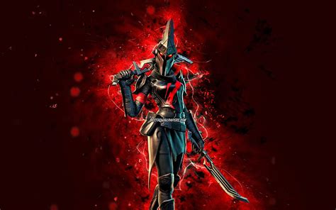 Black Eternal Knight Red Neon Lights Fortnite Battle Royale