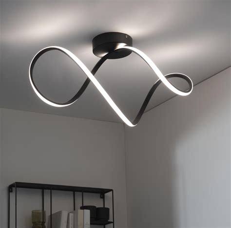 Plafoniera Moderno Irena LED Dimmerabile In Ferro Nero D 70 Cm