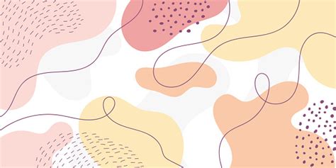 파스텔 색상의 유기적 모양과 손 그리기 선이 있는 추상적인 배경 텍스트 공간이 있는 현대적인 디자인 템플릿입니다 브랜딩 디자인을 위한 최소한의 세련된 커버 벡터