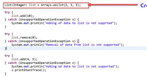 Programming For Beginners Arraysaslist Throws Unsupportedoperationexception While Removing