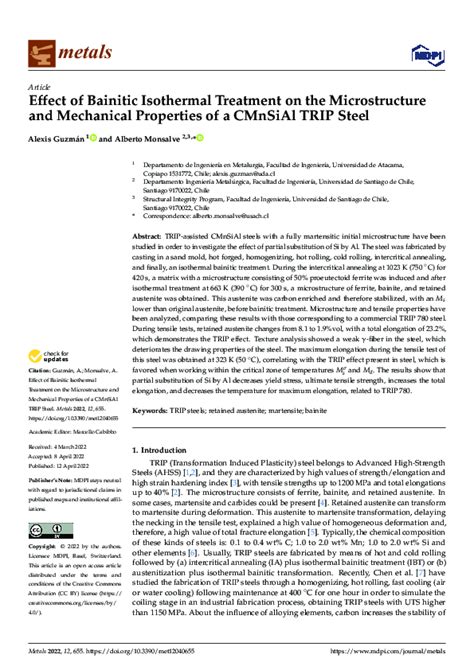 pdf effect of bainitic isothermal treatment on the microstructure and