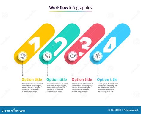 Business Process Chart Infographics With 4 Step Circles Circular