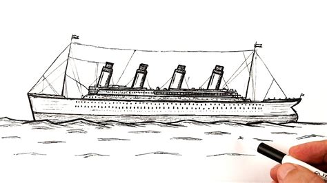 How To Draw A Titanic Easy Youtube