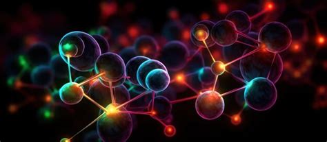 Abstract Molecular Structure With Vibrant Colors Premium Ai Generated