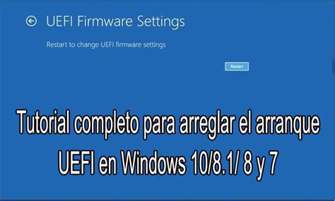 Tutorial Completo Para Arreglar El Arranque Uefi En Windows 1081 8 Y 7 Es Pc Error Fix