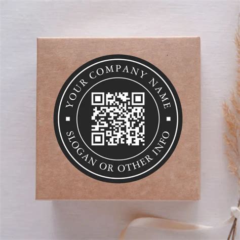 Website Link Qr Code Minimal Business Name Black Classic Round Sticker