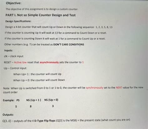 Solved The Objective Of This Assignment Is To Design A Chegg