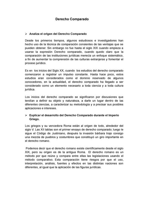 Derecho Comparado Derecho Comparado Analiza El Origen Del Derecho
