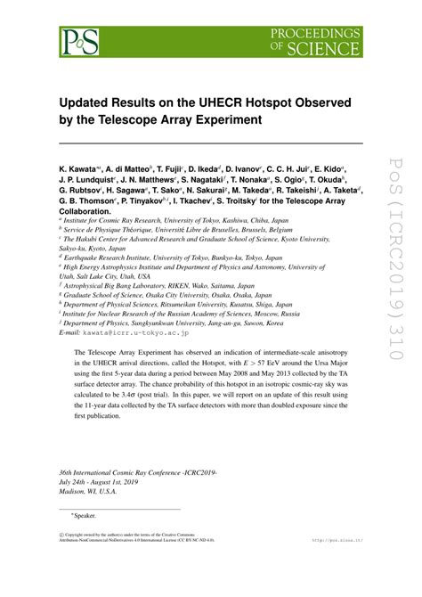 Pdf Updated Results On The Uhecr Hotspot Observed By The Telescope
