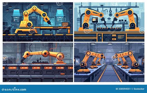 Robot Factory 3d Concept Automated Robot Arm Assembly Linegenerative