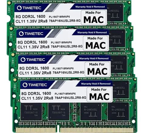 Timetec 32gb 4x8gb Ddr3l 1600mhz Cl11 Ram Memory Kit Parcelamento Sem Juros