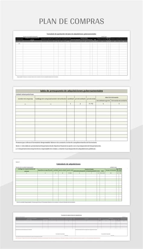 Plantillas Plan De Compras Para Excel Gratis y Hojas de Cálculo de Google Slidesdocs