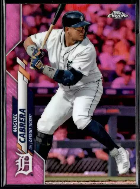 2020 TOPPS CHROME rose réfracteur Miguel Cabrera tigres de Detroit 6