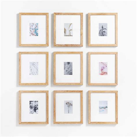 9 Piece Light Oak Wood 4x6 Gallery Wall Picture Frame Set Reviews