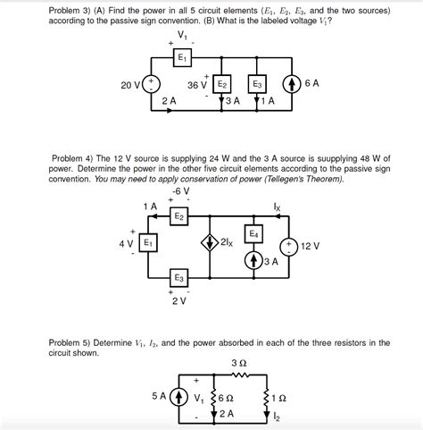 Solved Problem A Find The Power In All Circuit Chegg Com