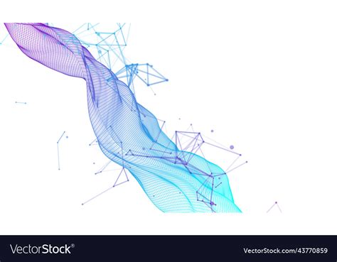 Polygonal Science Background With Connecting Dots Vector Image