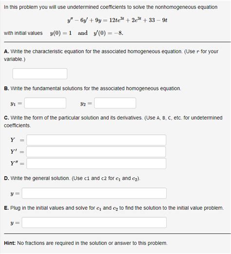 Solved In This Problem You Will Use Undetermined Chegg Com