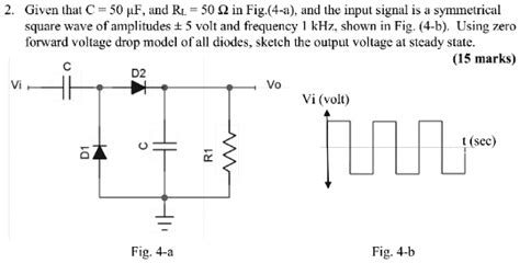 Given That C 50 F And R 50 In Fig 4 A And The Input Signal Is A Symmetrical Square Wave