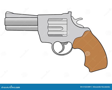 Revolver Pistol Vector Isolated Illustration Vintage Colt Revolver
