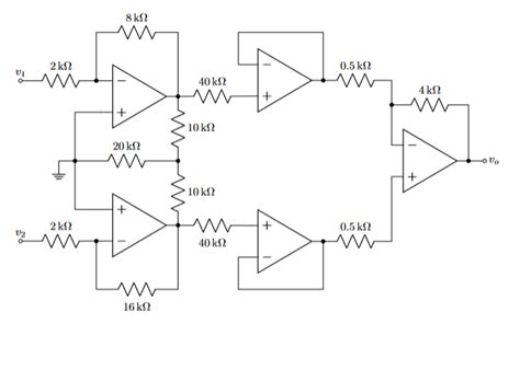 solved what is vo as a function of v1 and v2 assuming the