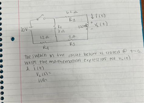Solved Theswitch M The Circut Below Is Ciosed T0 Write