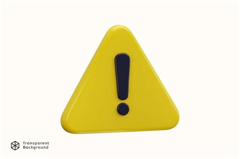 Premium Psd Exclamation Sign Warning Or Danger Risk Message Alert Problem Icon 3d Render