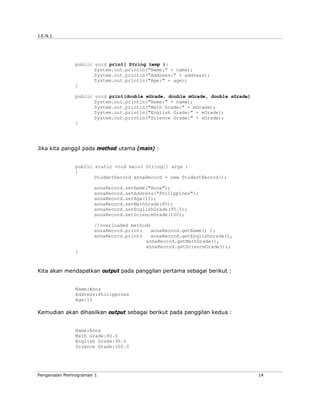 JENI Intro1 Bab10 Membuat Class Sendiri Pdf