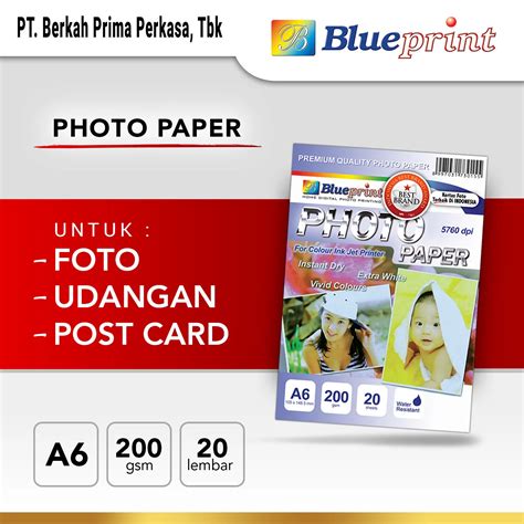 Kertas Foto Glossy Glossy Photo Paper BLUEPRINT A Gsm Kertas Foto Blueprint Indonesia