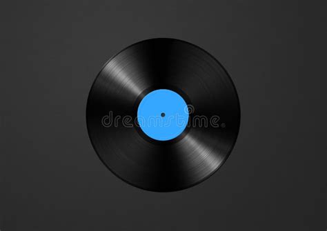 Blue Vinyl Record Isolated On Black Background Stock Illustration
