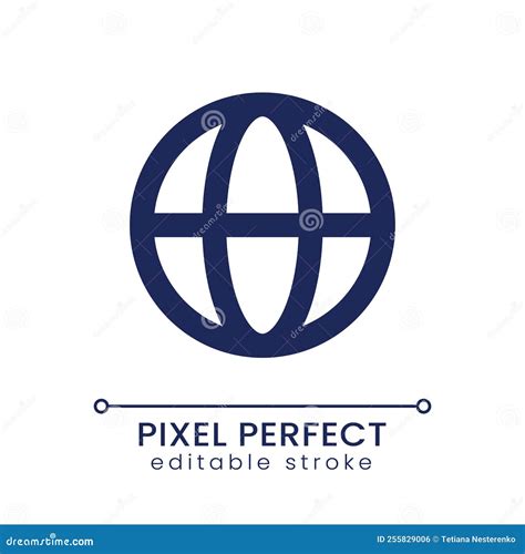 Globe Pixel Perfect Linear Ui Icon Stock Vector Illustration Of Stroke Button 255829006