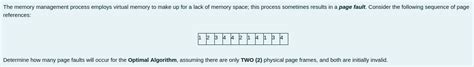 Solved The Memory Management Process Employs Virtual Memory Chegg