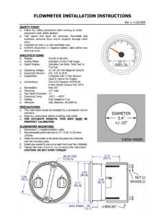 FLOWMETER INSTALLATION INSTRUCTIONS Flowmeter Installation