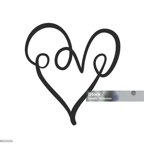 화이트 스톡 벡터 일러스트레이션에 디자인 요소에 그려진 빈티지 레터링 러브 핸드로 장식적인 하트 모양 공휴일에 대한 스톡 벡터