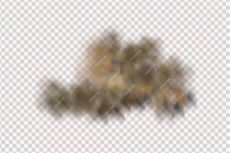 흙담배 연기 스모그 흙과 모래 입자가 있는 입자가 있는 먼지 구름 프리미엄 벡터