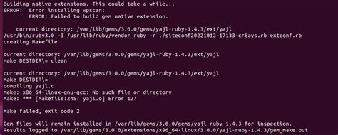 težava pri namestitvi wpscan error failed to build gem native