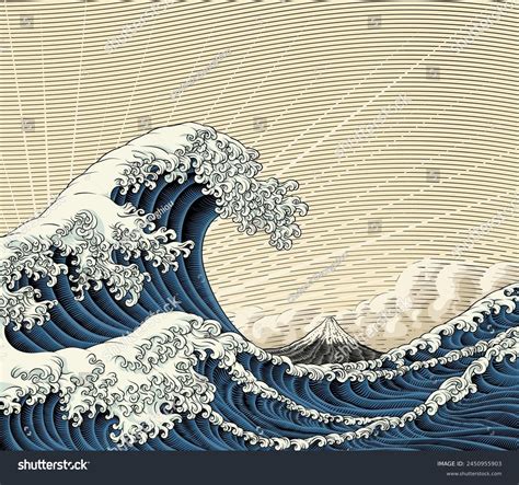 The Great Wave Japanese Drawing