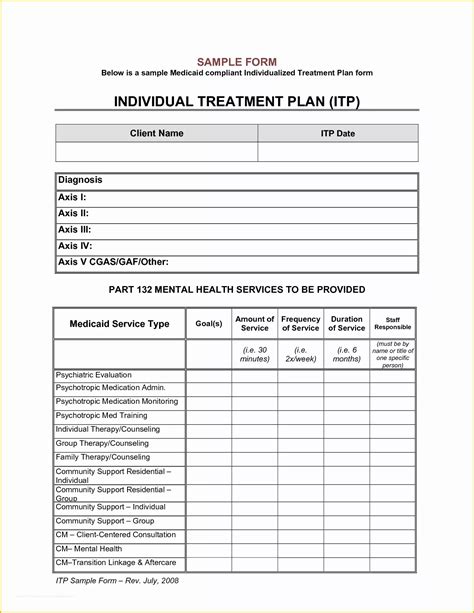 Free Mental Health Treatment Plan Template Of 4 Free Treatment Plan